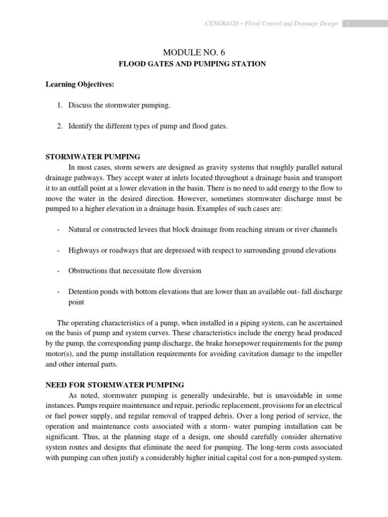 Flood Gates and Pumping Station | PDF | Pump | Flood