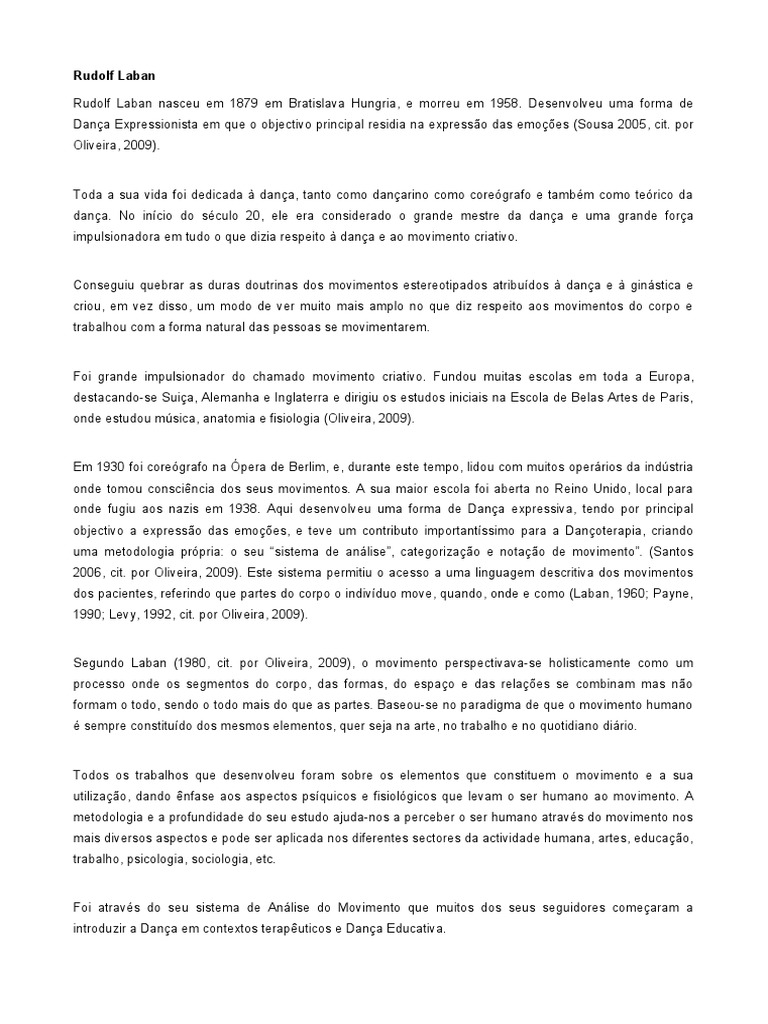 Rudolf Laban | PDF | Danças