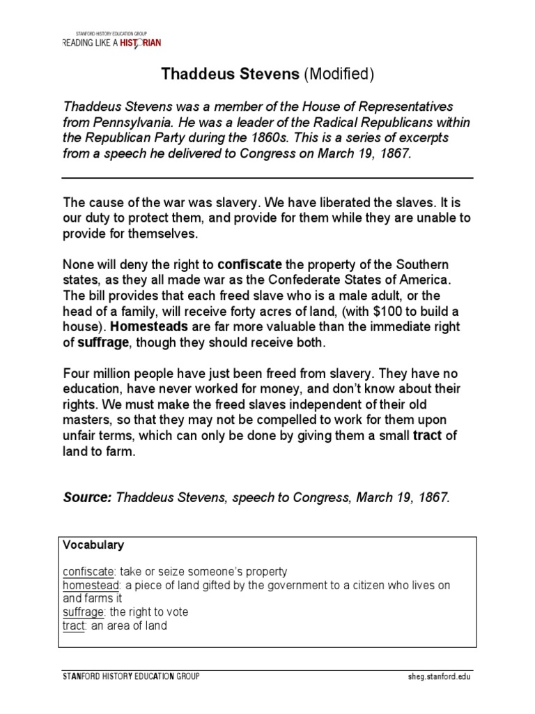 Radical Republican Reconstruction Plans | PDF | Andrew Johnson ...