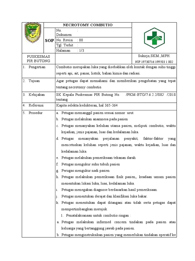 7.7.2 SOP Necrotomi Combutio | PDF