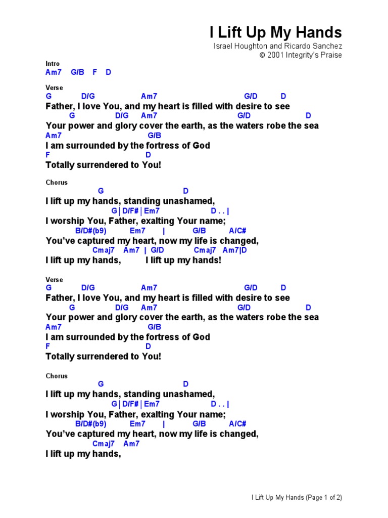I Lift Up My Hands chord G | PDF