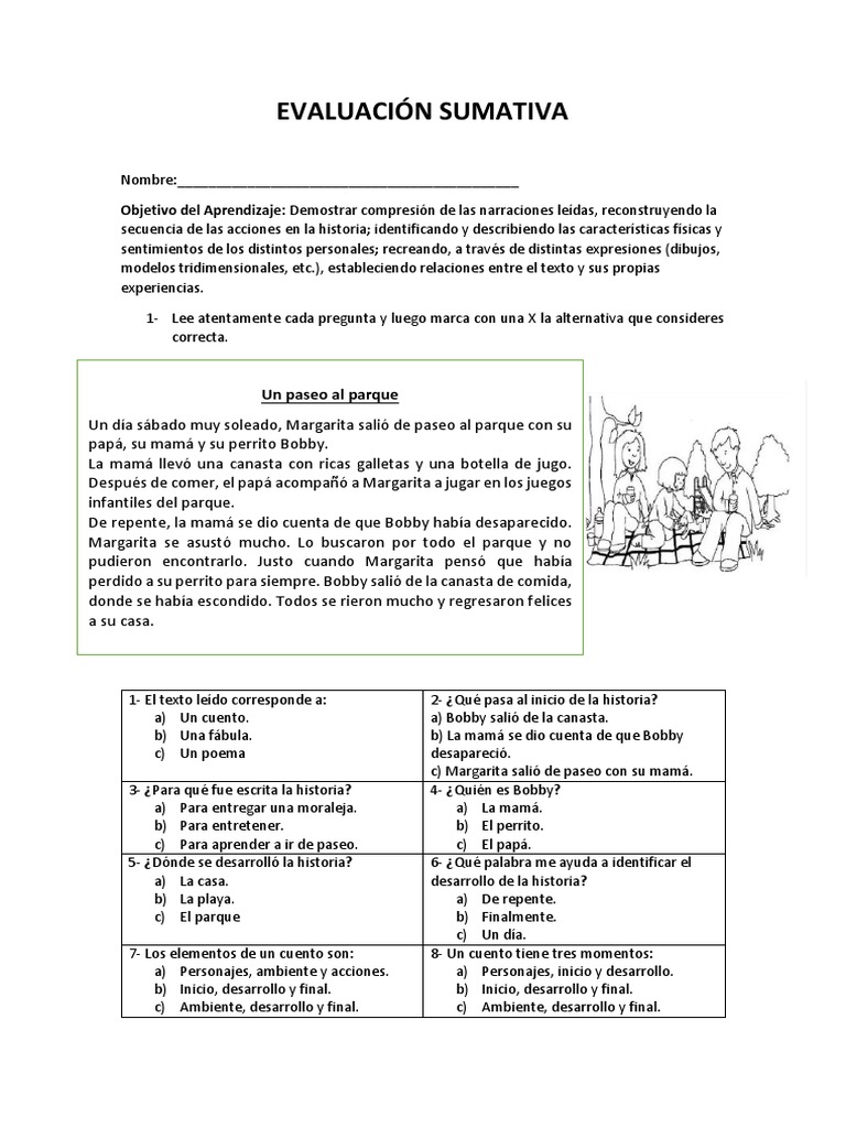 EVALUACIÓN SUMATIVA | PDF