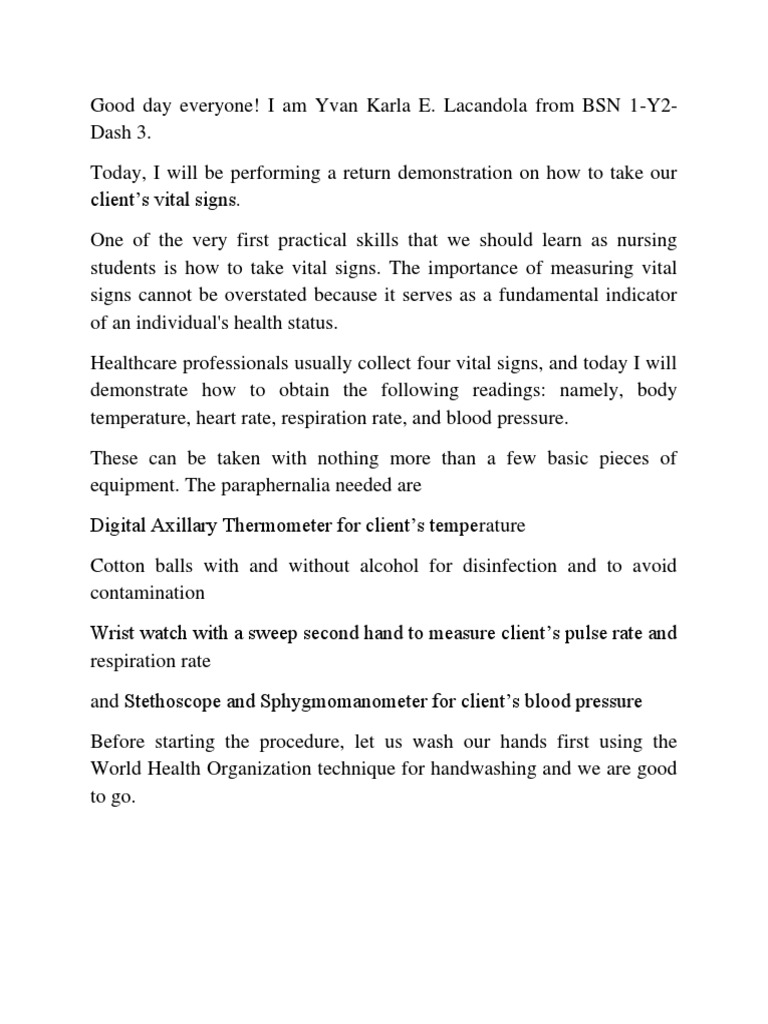 Final Script For Vital Signs | PDF | Breathing | Pulse