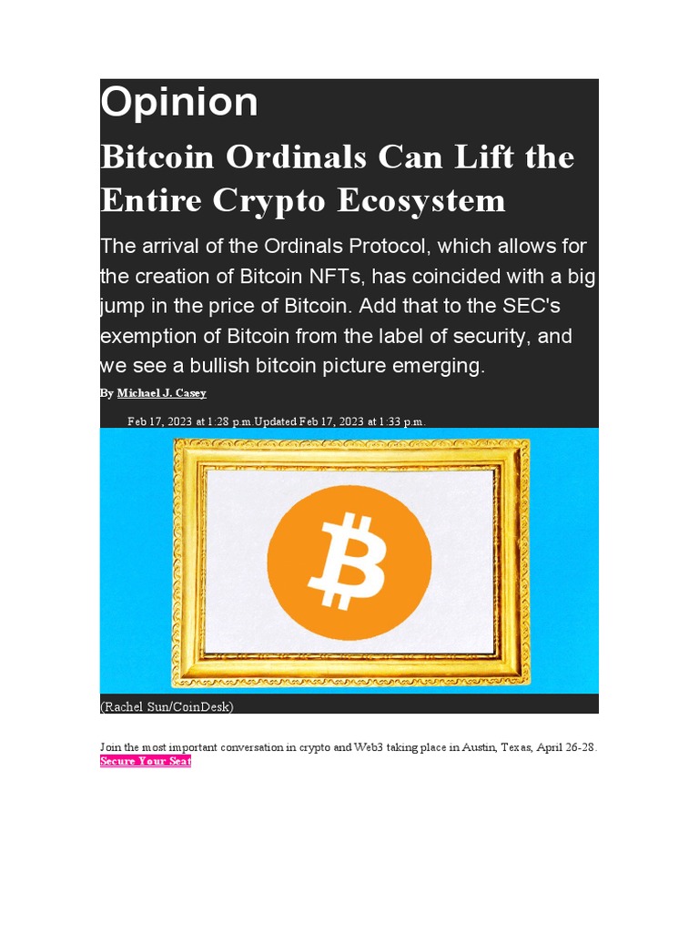 Bitcoin Ordinals: A New Era for Crypto | PDF | Cryptocurrency | Bitcoin