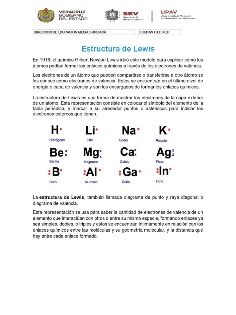 Explicación de la estructura de Lewis y diagramas de los átomos más ...