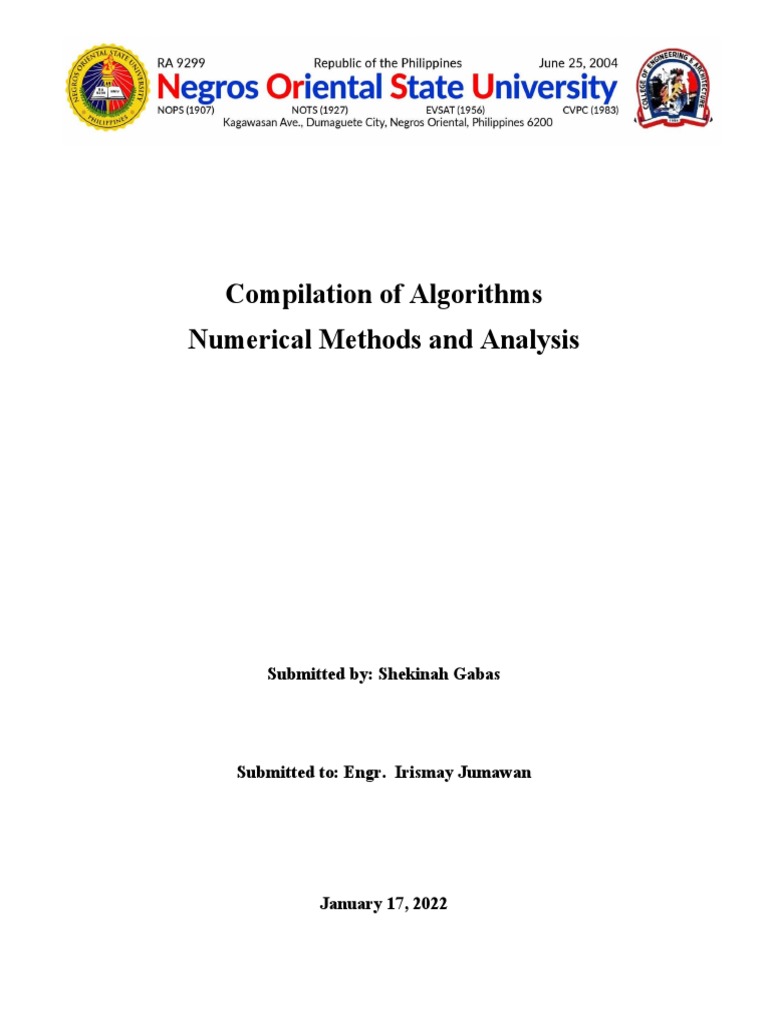Compilation Of Algorithms Pdf Linear Algebra Algorithms And Data Structures 