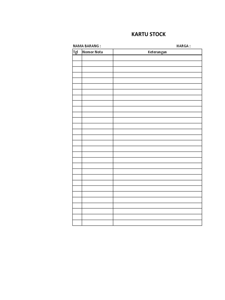 Kartu Stock | PDF