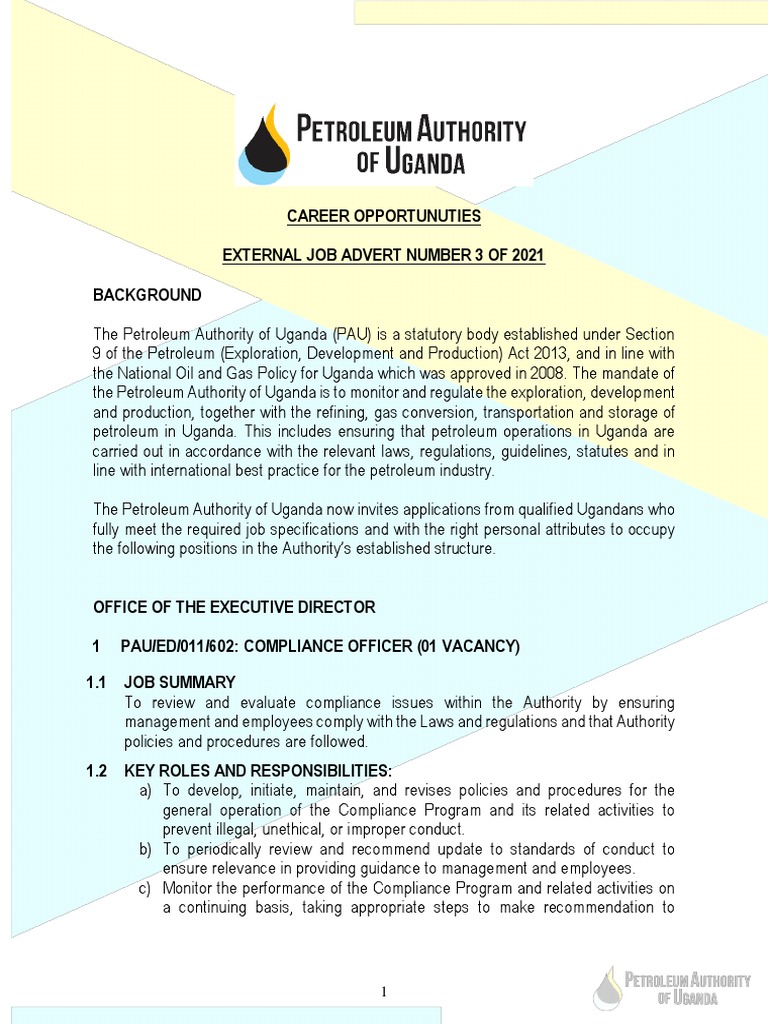 The PAU External Job Advert No3 of 2021 | PDF | Occupational Safety And ...