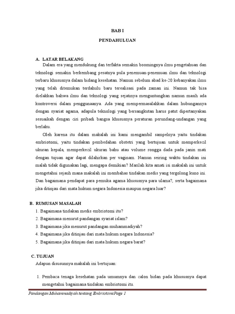 Tindakan Embriotomi dan Pandangannya | PDF
