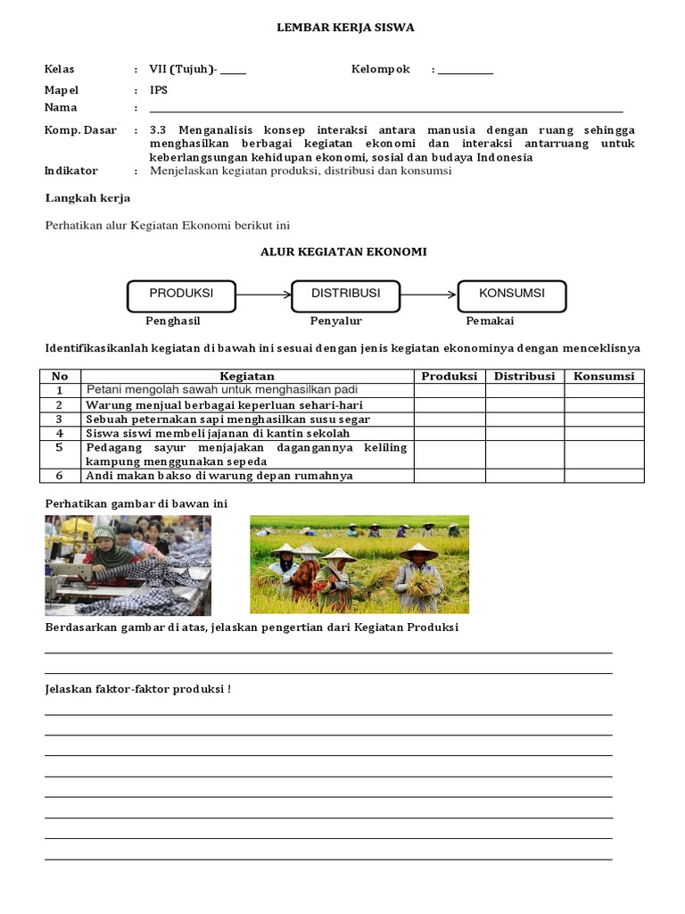 Lkpd Ips 7 Kegiatan Ekonomi Pdf