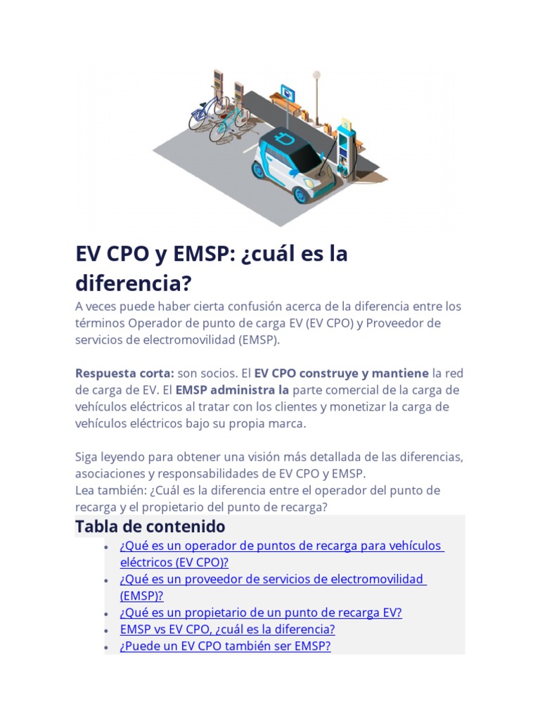 EV CPO y EMSP | PDF | Vehículo eléctrico | Marca