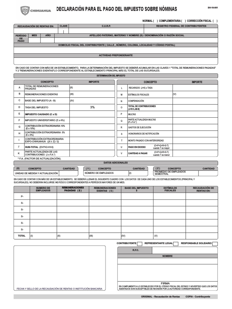 10.1 Declaracion para El Pago de Impuestos Sobre Nomina | PDF ...