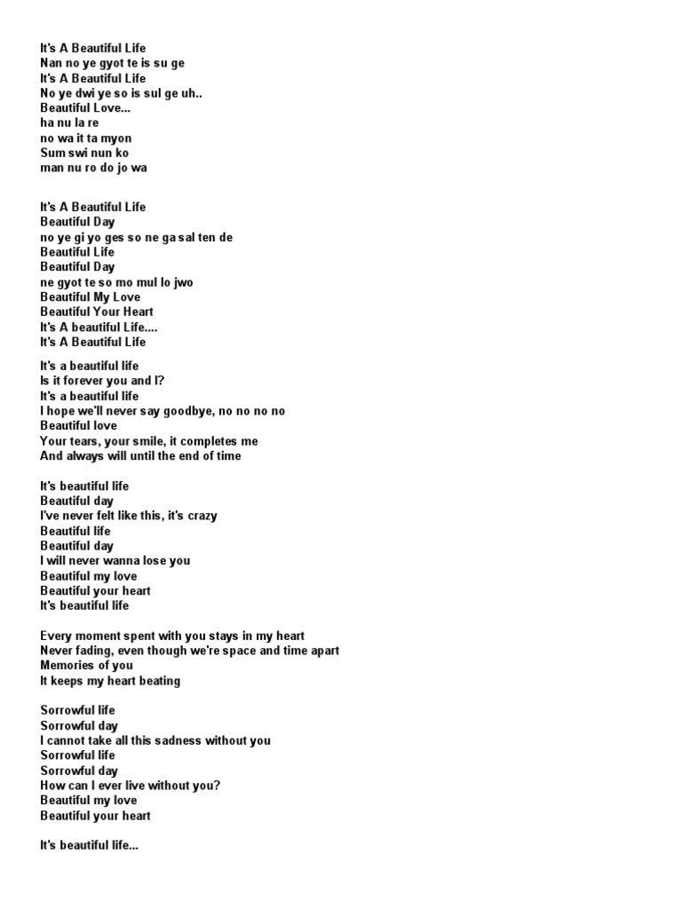 Beautiful Life: A Song of Love | PDF | Poetry