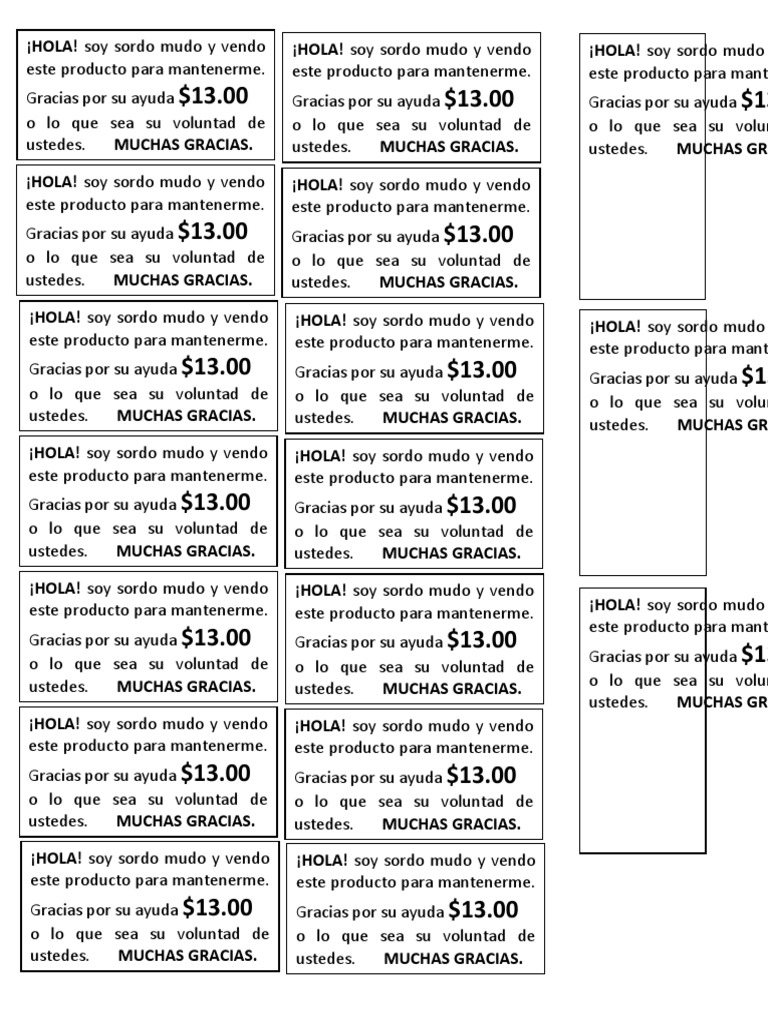 ¡HOLA! Soy Sordo Mudo y Vendo | PDF