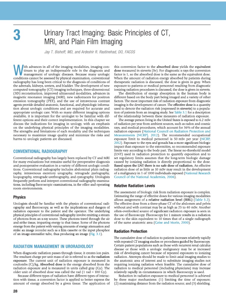 3 Urinary Tract Imaging Basic Principles of CT, MRI, and Plain Film | PDF