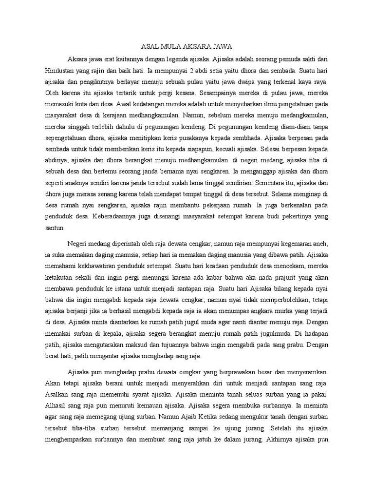 ASAL MULA AKSARA JAWA (AutoRecovered) Benar | PDF | Klasik