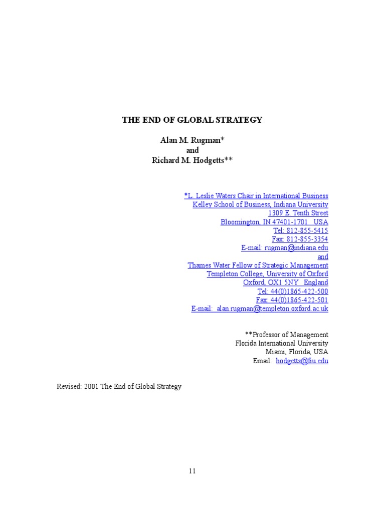 The End of Global Strategy | PDF