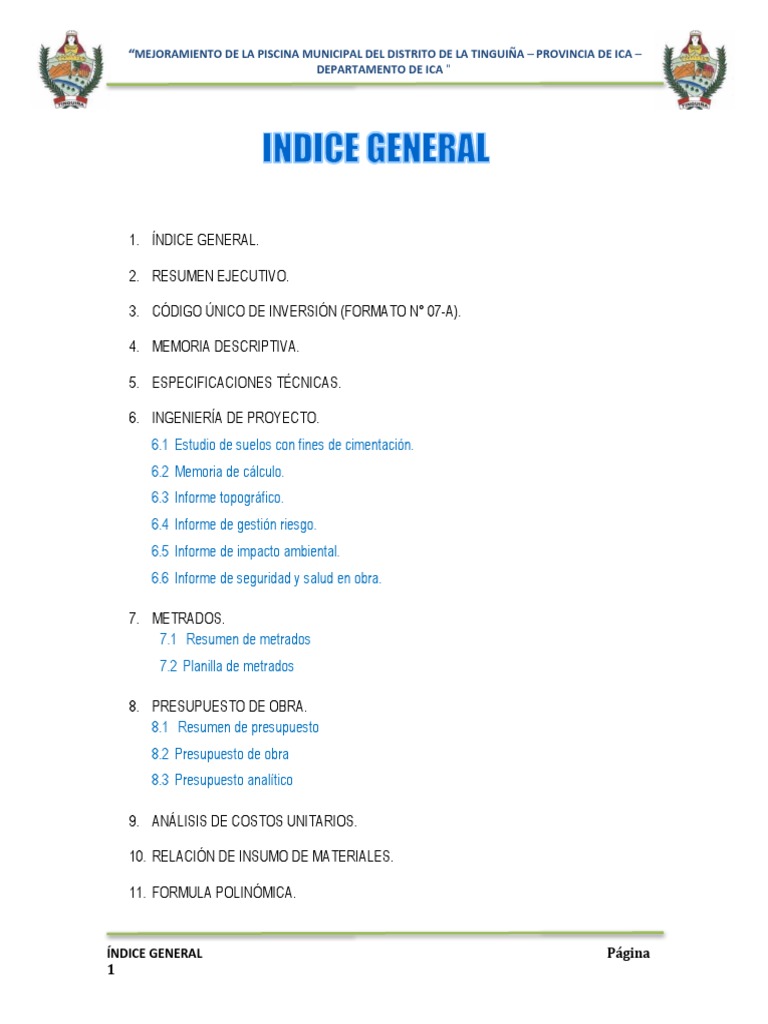 INDICE TINGUIÑA .K. | PDF