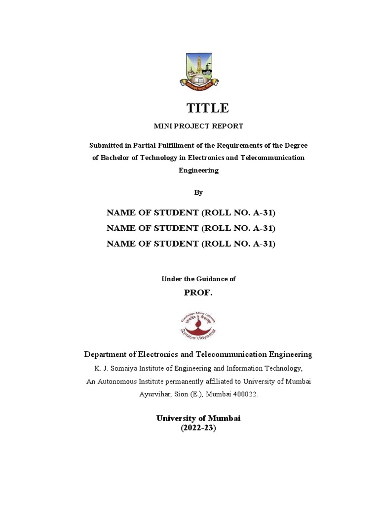 Mini Project Report Format | PDF | Simulation | Computing