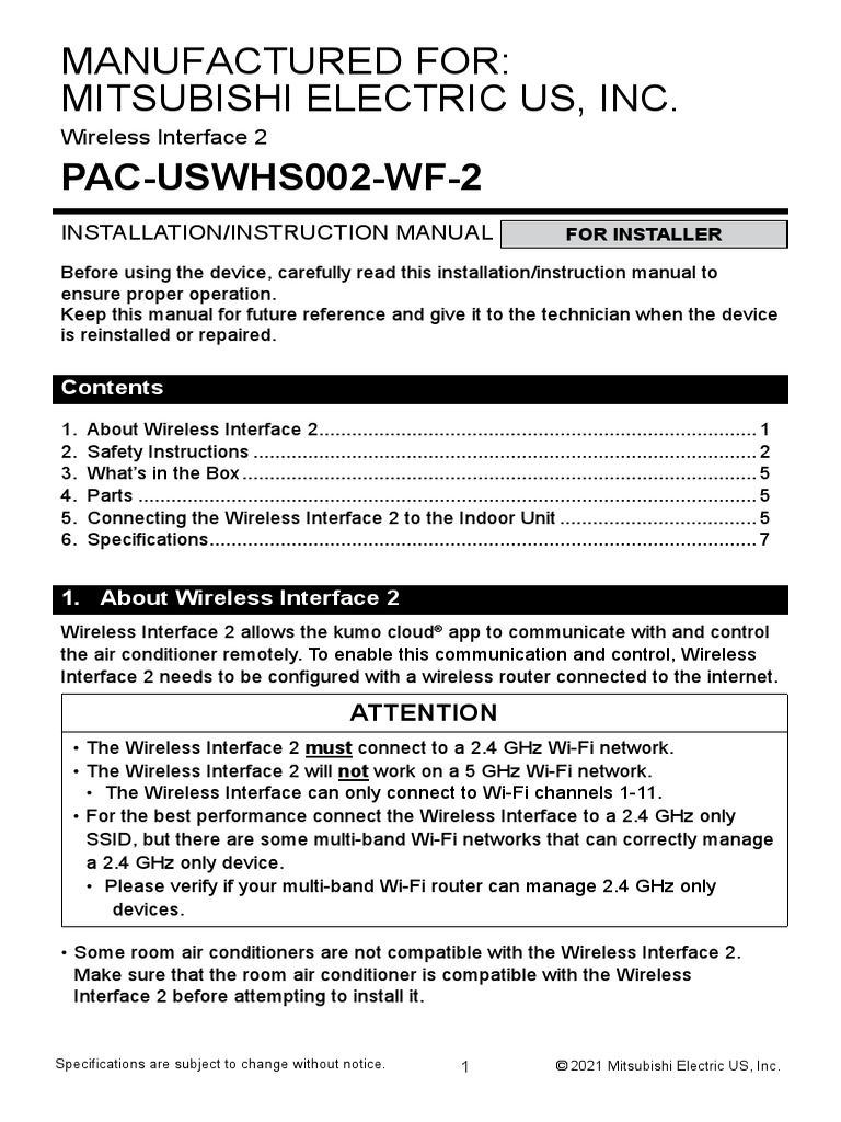 PAC-USWHS002-WF-2 Install Manual 04 21 | Download Free PDF | Wi Fi ...