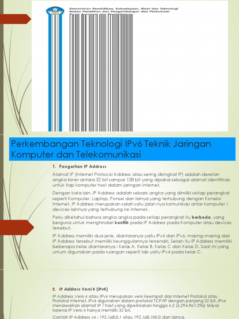 Perkembangan Teknologi TJKT - IPv6 | PDF