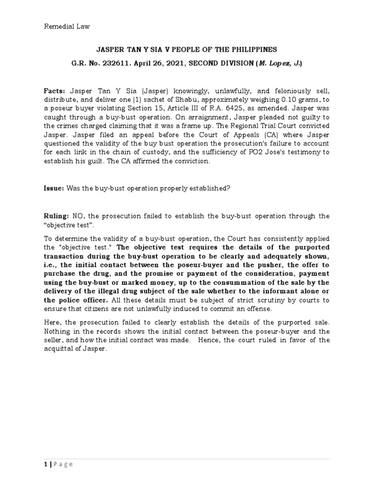 16 JASPER TAN Y SIA V PEOPLE OF THE PHILIPPINES | PDF
