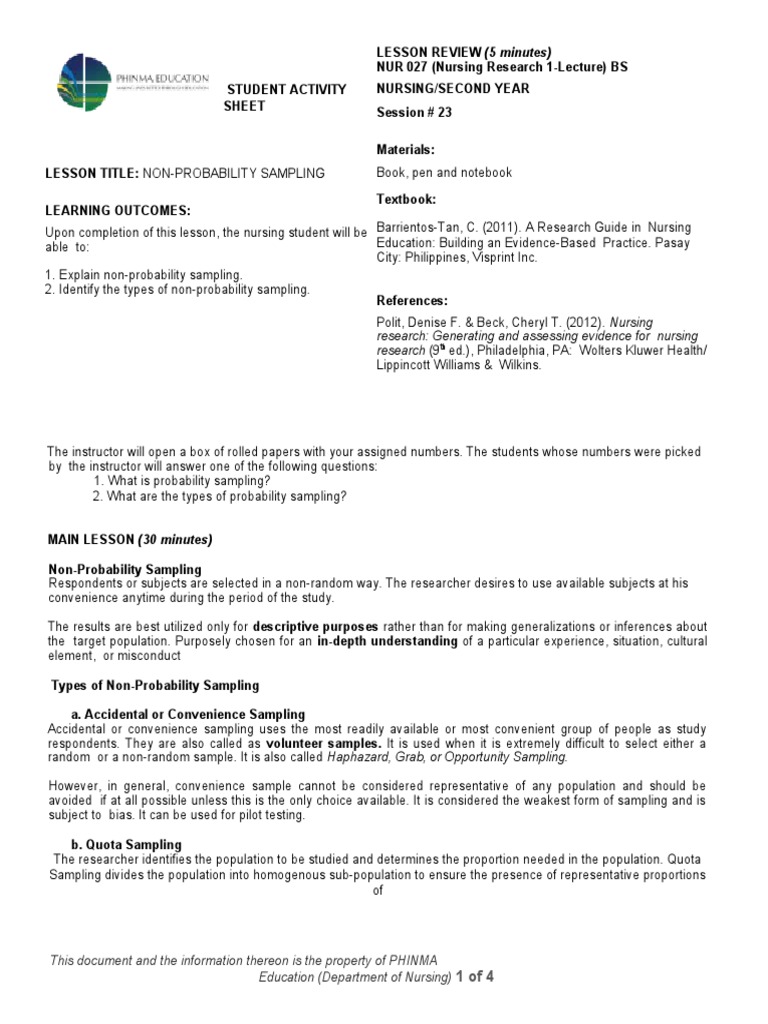 SAS - Session-23-Research 1 | PDF | Sampling (Statistics) | Scientific ...