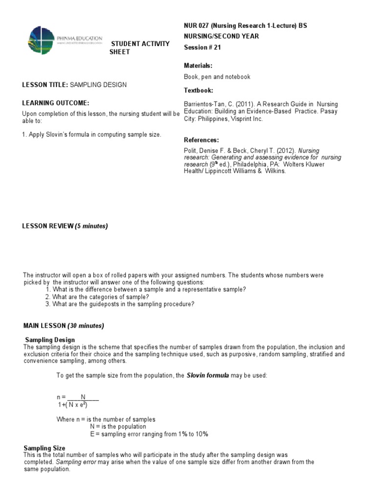 SAS Session 21 Research 1 | PDF | Sampling (Statistics) | Margin Of Error