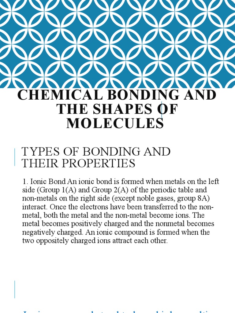 3 Chemical Bonding and The Shapes of Molecules | PDF | Chemical ...
