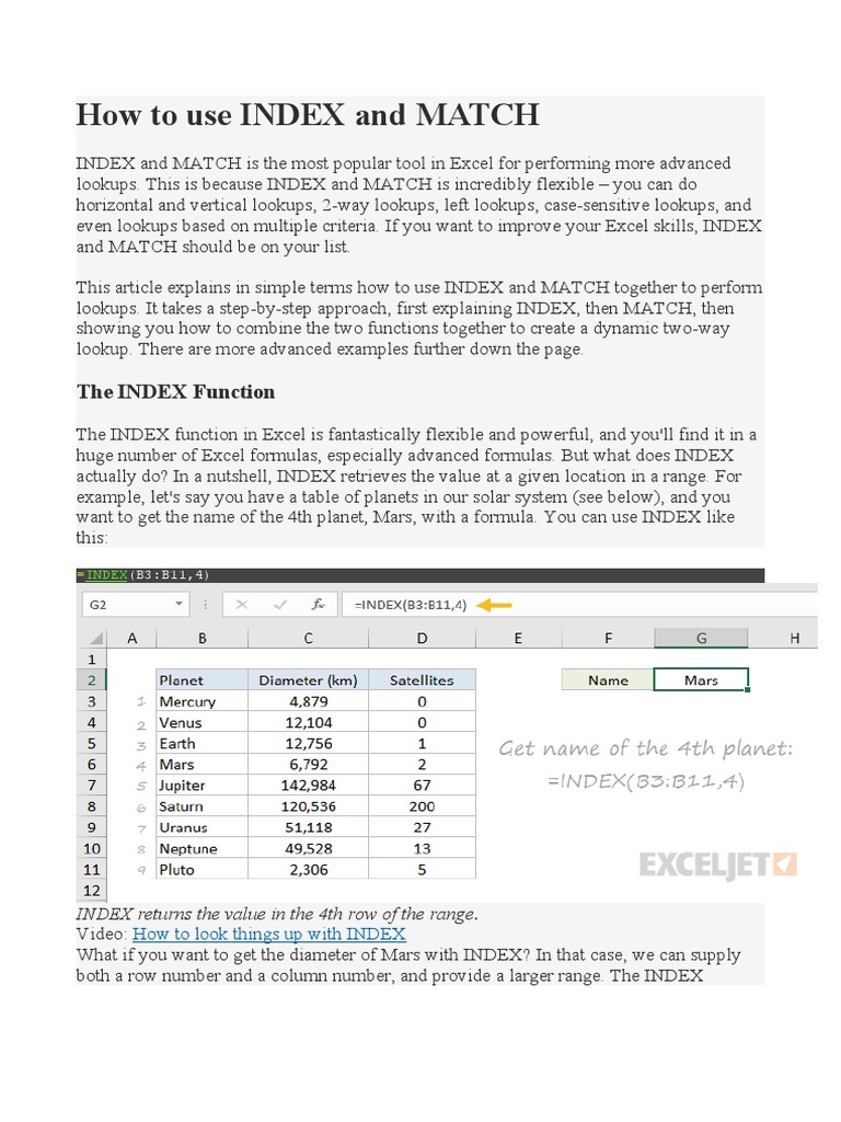 How To Use Index and Match | PDF | Database Index | Information Retrieval