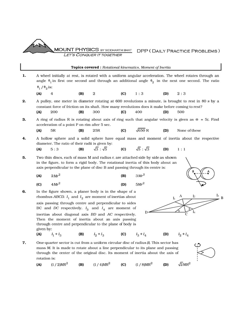 ROTATIONAL MOTION | PDF | Rotation Around A Fixed Axis | Angular Momentum