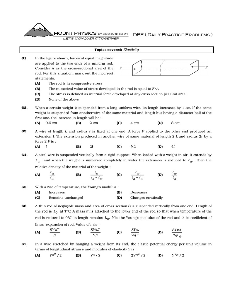DPP-Mechanical Properties of Solids | PDF