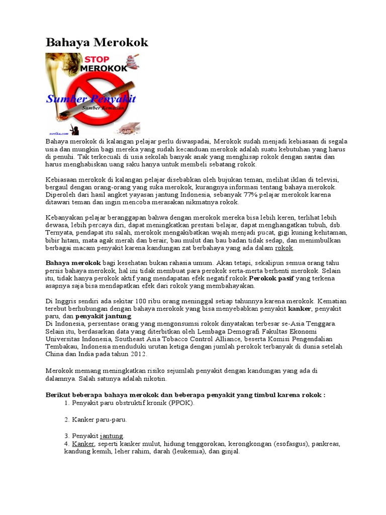 Bahaya Merokok Pada Remaja Pdf