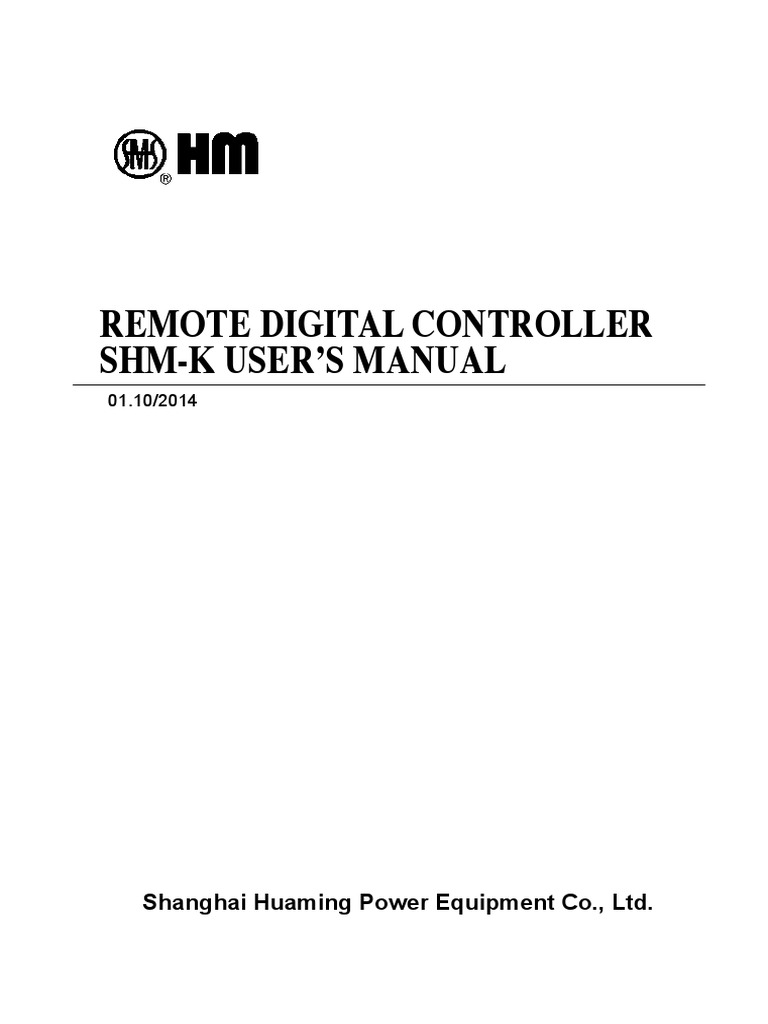 SHM-K Controller Operation Instruction | PDF | Computer Network | Power ...
