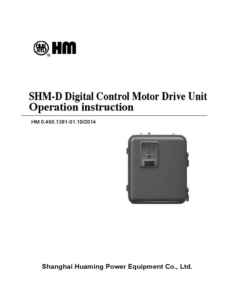 SHM-D MDU Operation Instruction | PDF | Electric Motor | Transformer