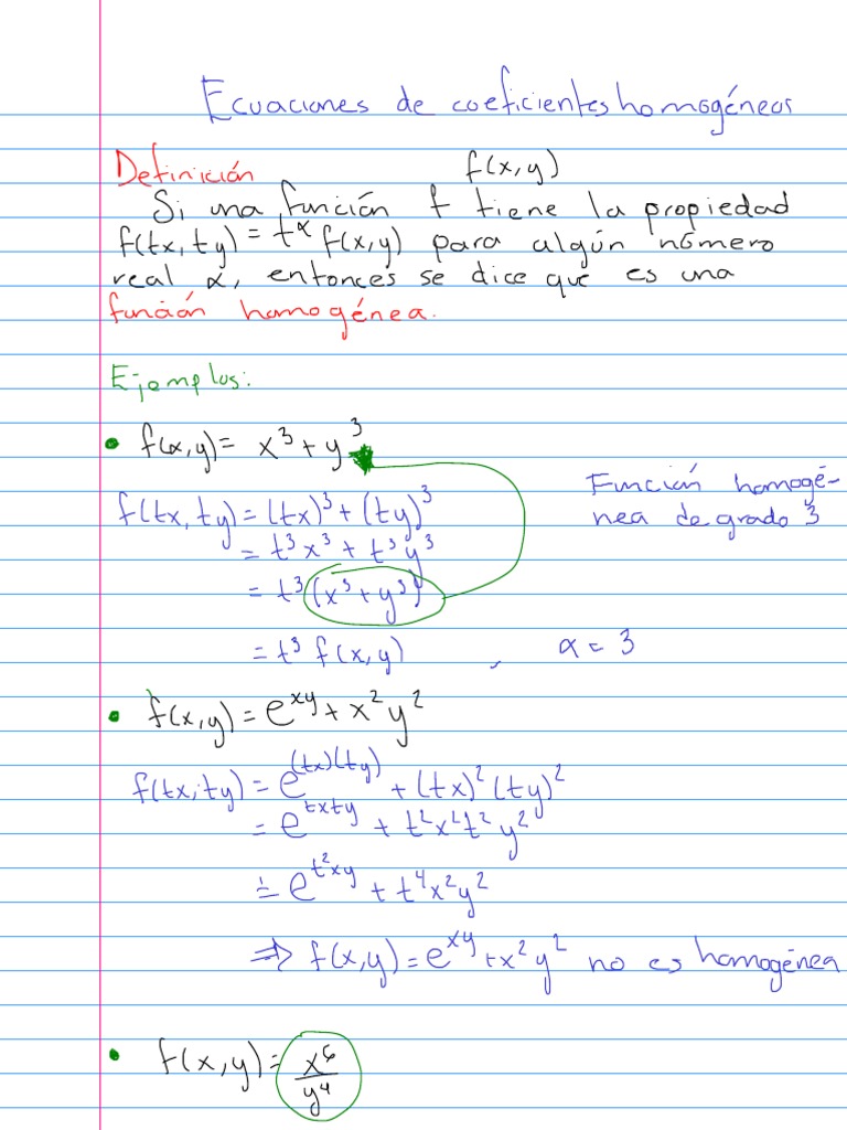 Ecuaciones de Coeficientes Homogeneos | PDF