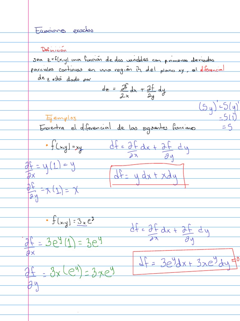 Ecuaciones Exactas | PDF