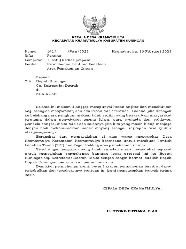 Proposal Area Pemakaman Umum | PDF