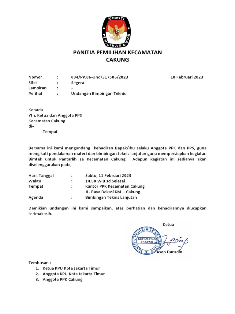 004 Undangan Bimtek PPS | PDF