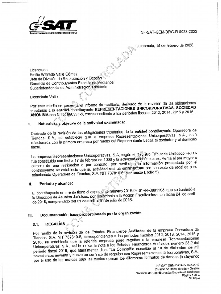 Ejemplo Informe de Auditoria Administrativa | PDF Ejemplo Informe de Auditoria Administrativa | PDF