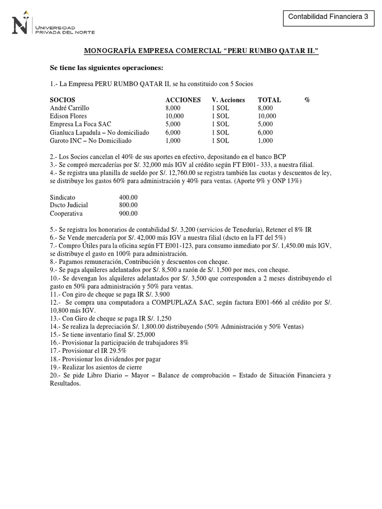 Examen Final CF3 | Descargar gratis PDF | Corporaciones | Economias