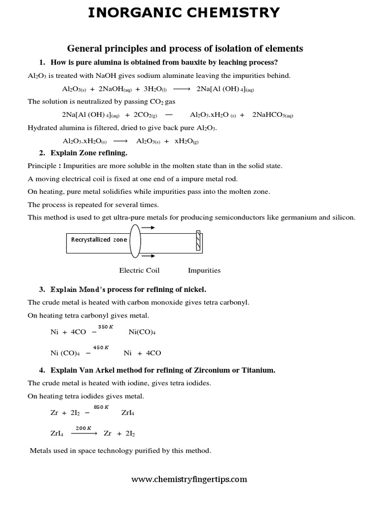 Van Arkel Method for Zirconium Refining | PDF | Transition Metals | Ligand