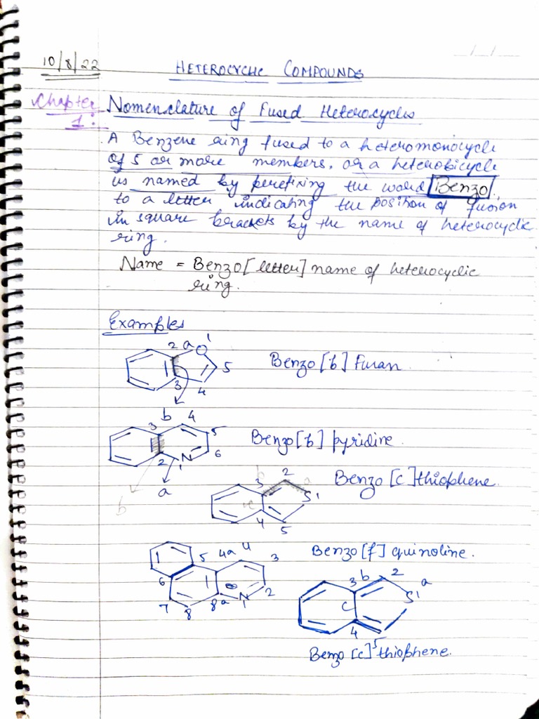 Nomenclature of Fused Rings (7 Rules) | PDF