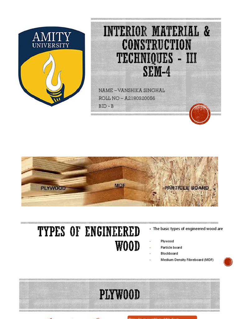 MCT SEM 4 Engineer Wood | PDF | Plywood | Building Engineering