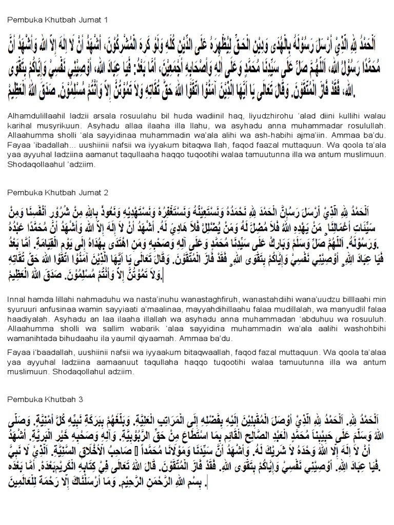 Pembuka Khutbah Jumat 1 | PDF