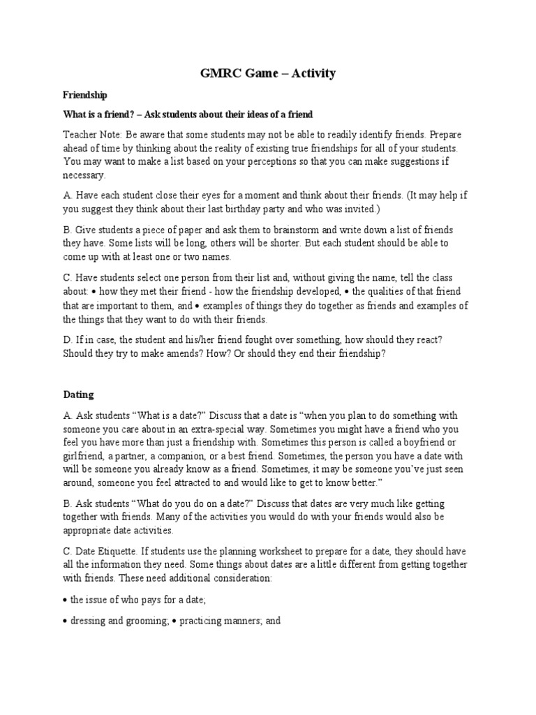 GMRC Game | PDF | Etiquette | Behavioural Sciences