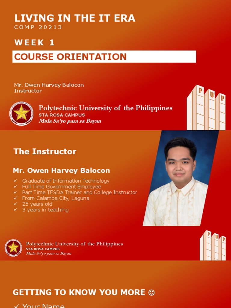 Living in The IT Era Week 1 Course Orientation | PDF
