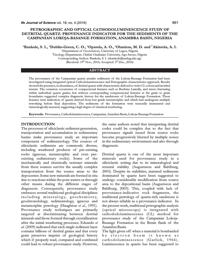 Paper 9 - Petrographic and Optical Cathodoluminescence...... | PDF | Sedimentary Rock | Sandstone
