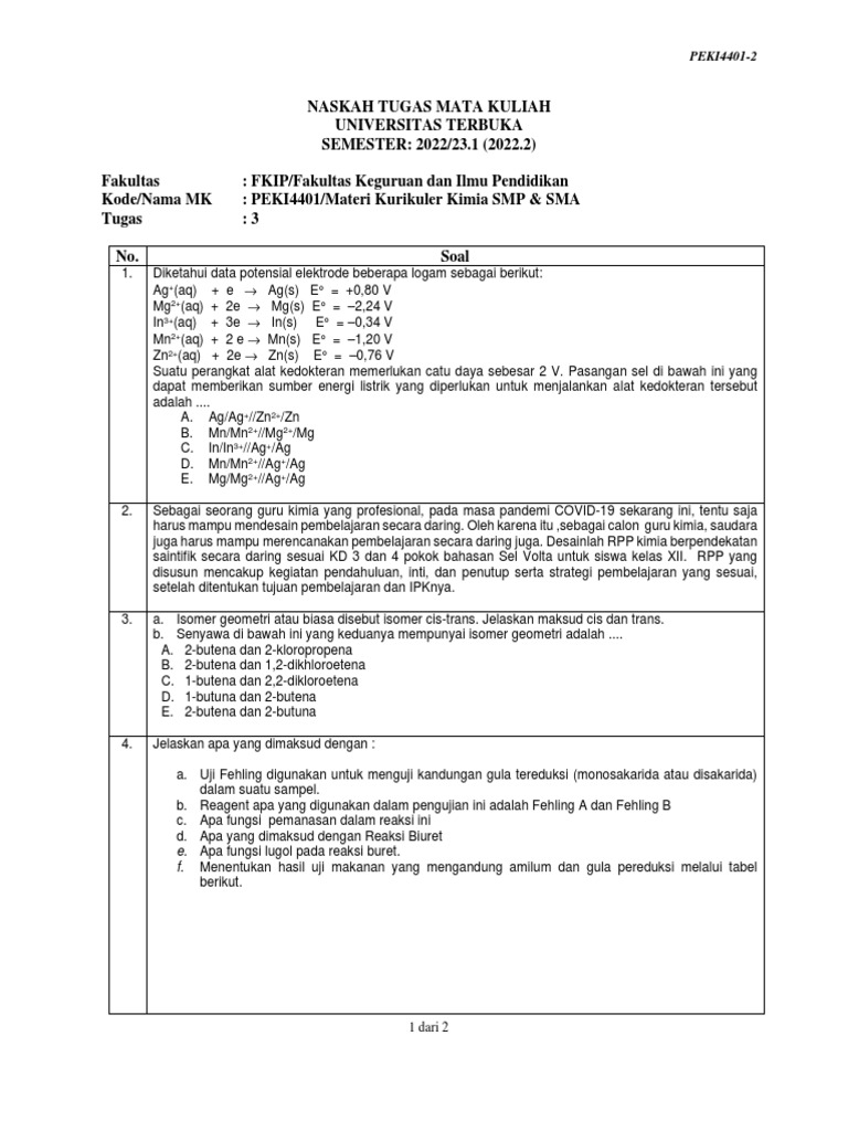 Soal Peki4401 Tmk3 2 | PDF