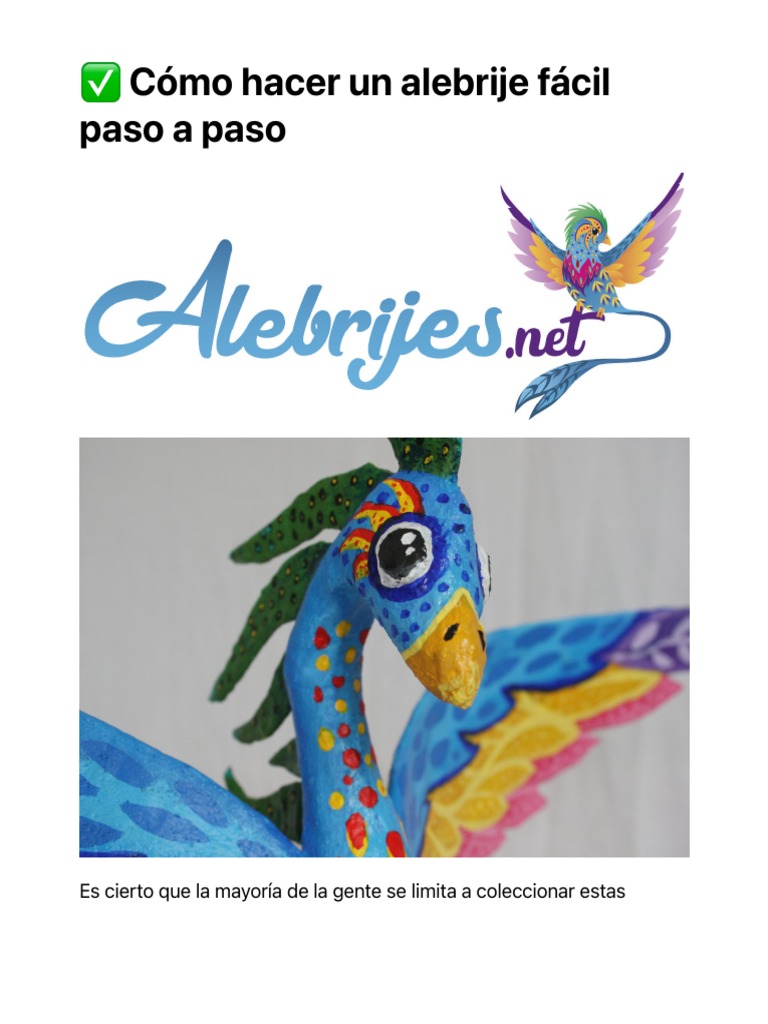 Cómo hacer un alebrije fácil paso a paso | PDF